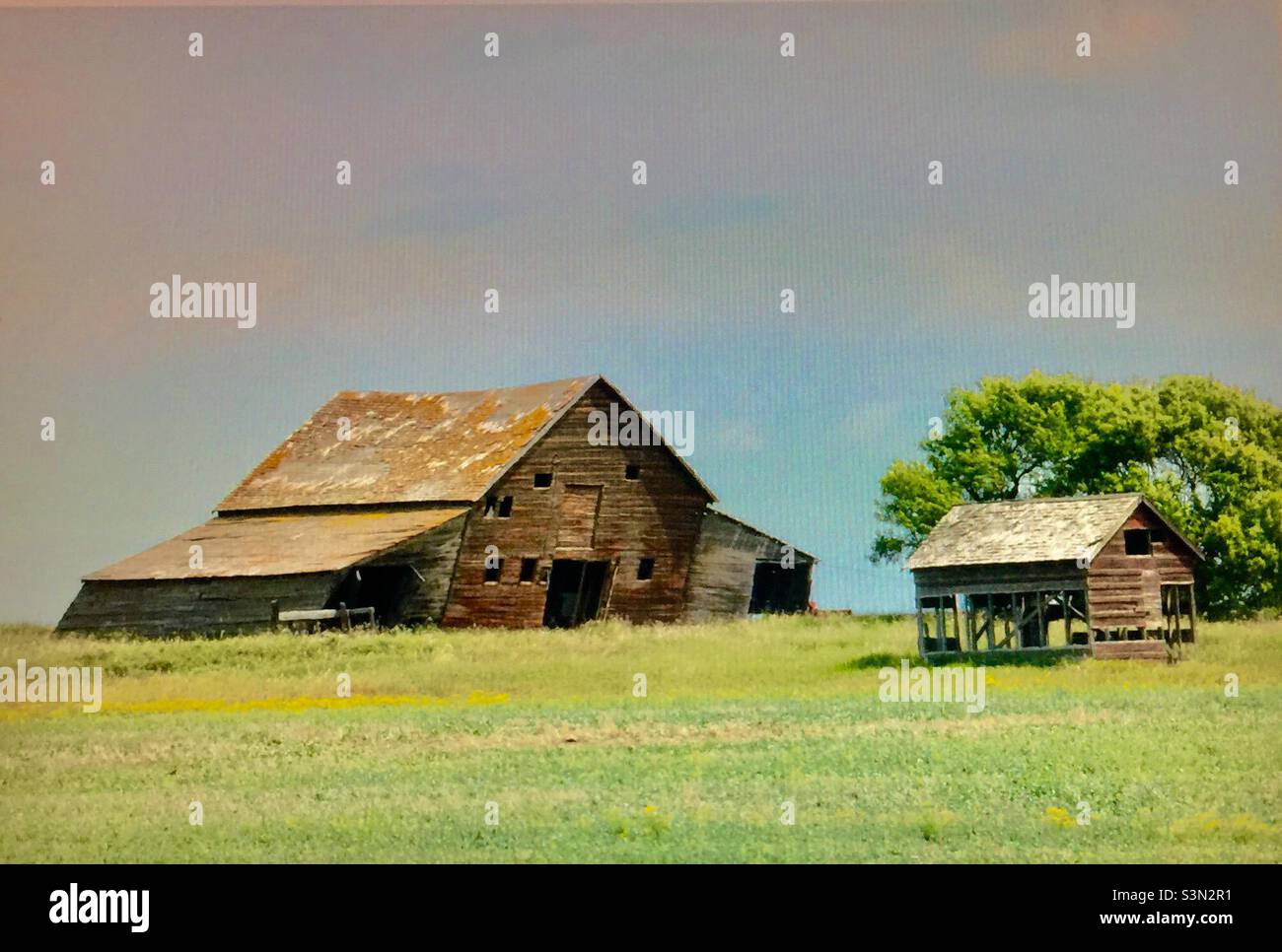 Historic barn and shed, near Irricana, Alberta, Canada Stock Photo - Alamy