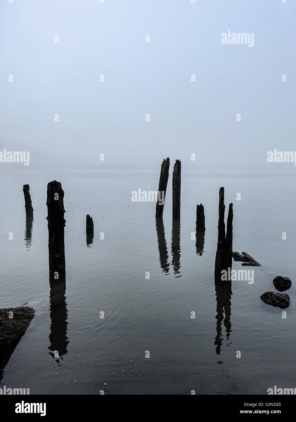 Old Wharf Pylons Stock Photo - Alamy