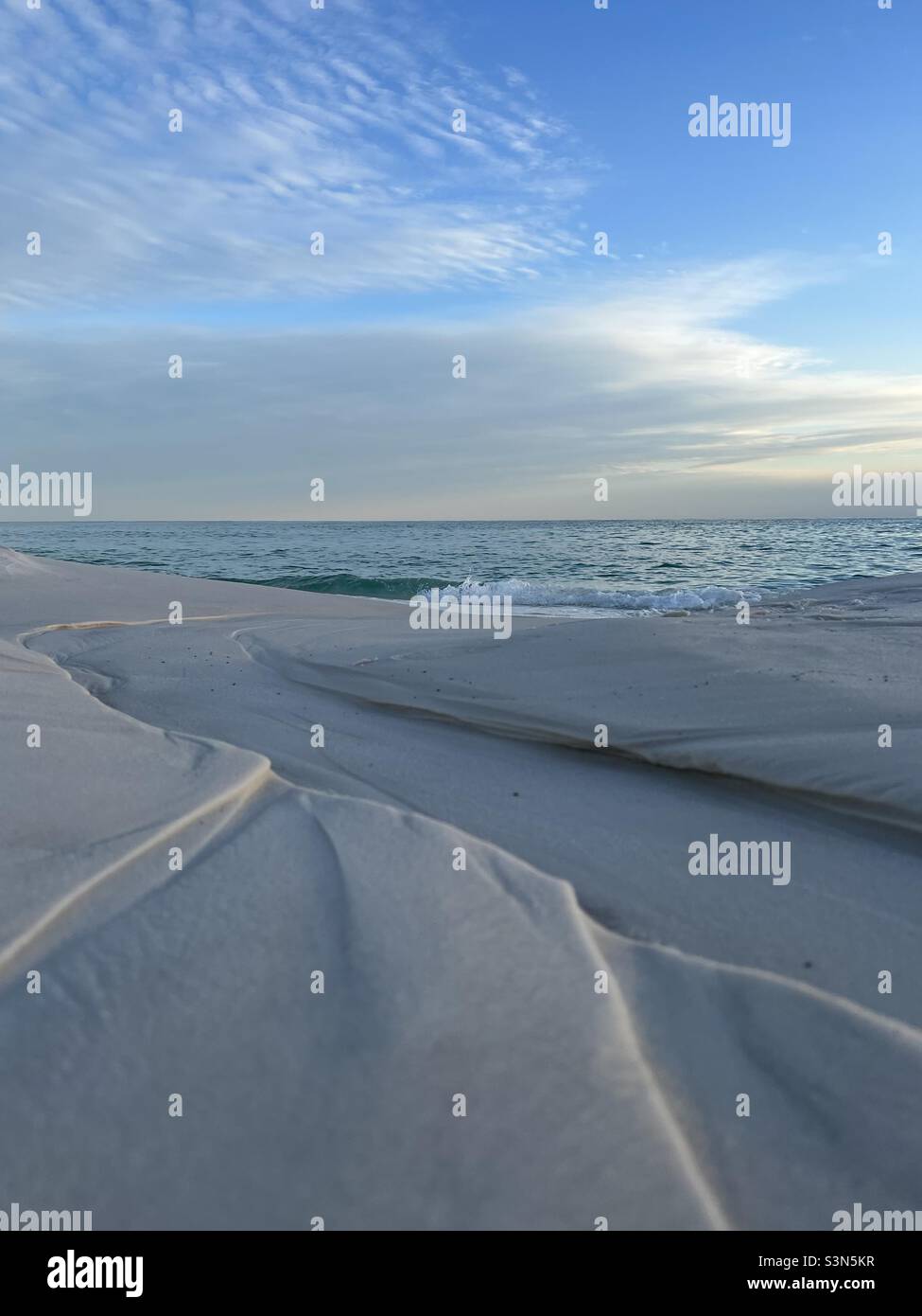 Deep sand textures with views of Gulf of Mexico Florida water Stock ...