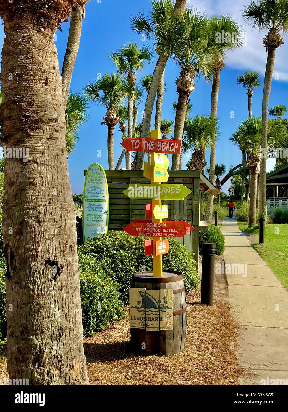 Fun, colorful beach sign at the Sonesta Resort in Hilton Head Island ...