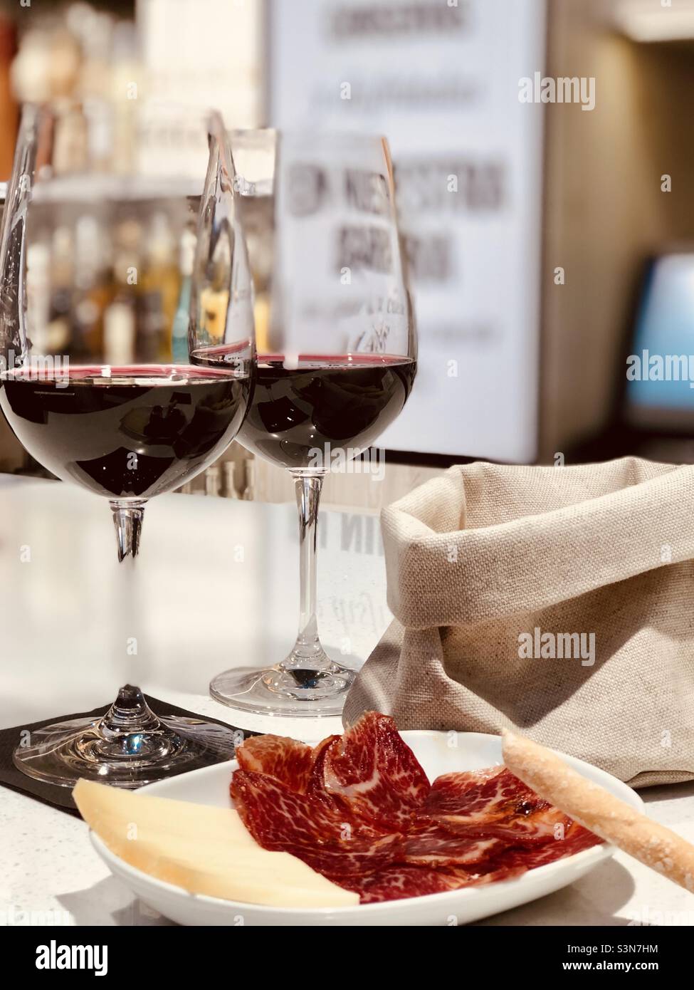 Red Wine and Spanish Tapas Stock Photo - Alamy