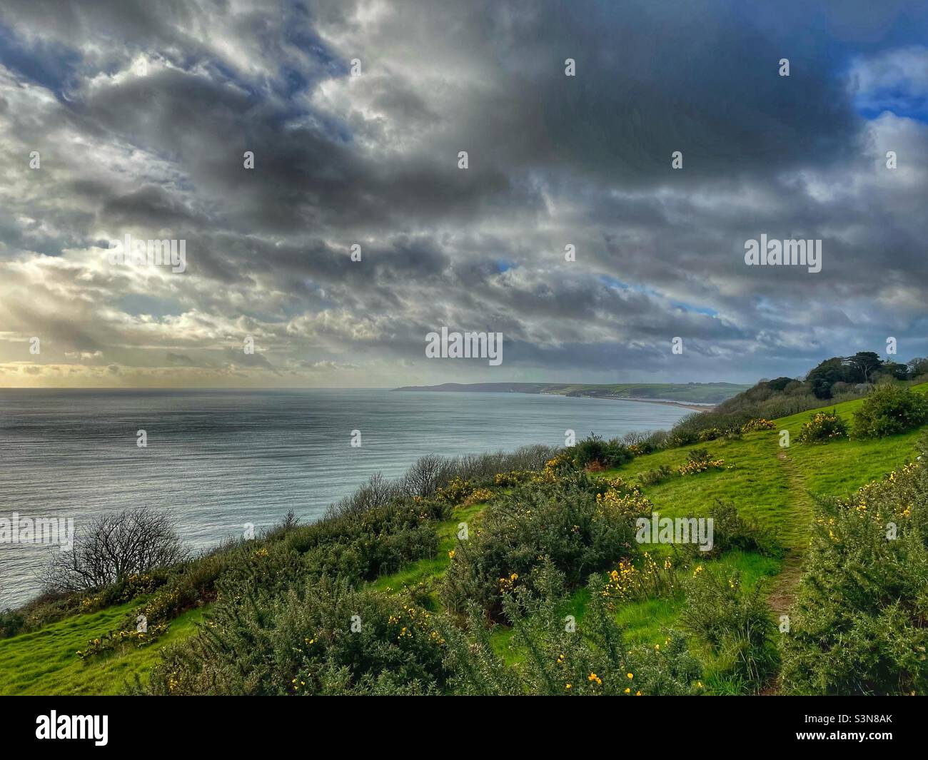 Start Point & Start Bay from the Coastal Path Stock Photo - Alamy