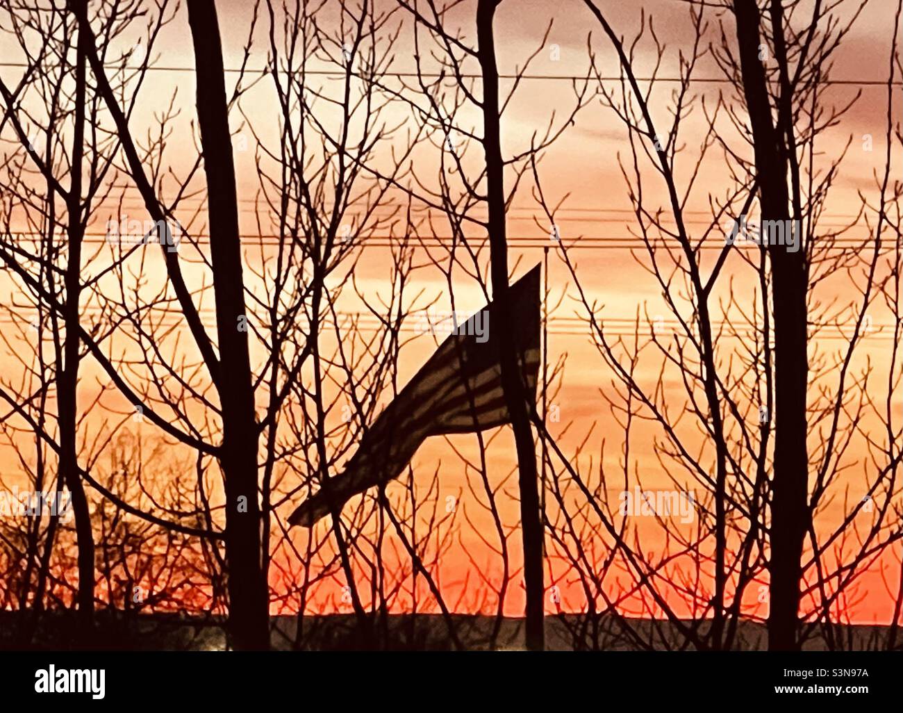Flag and sunset hi-res stock photography and images - Alamy