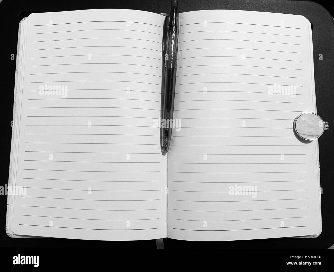 Flat lay ideas Black and White Stock Photos & Images - Alamy