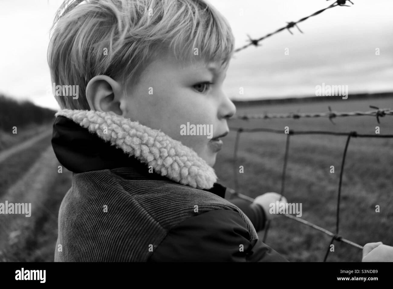Boy blond Black and White Stock Photos & Images - Alamy
