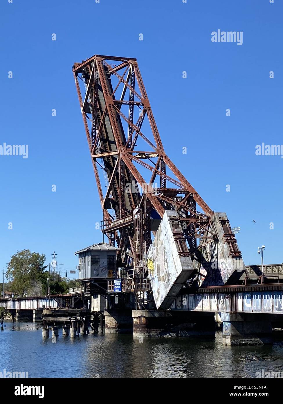 Cool old cantilevered draw bridge in Tampa Florida Stock Photo - Alamy