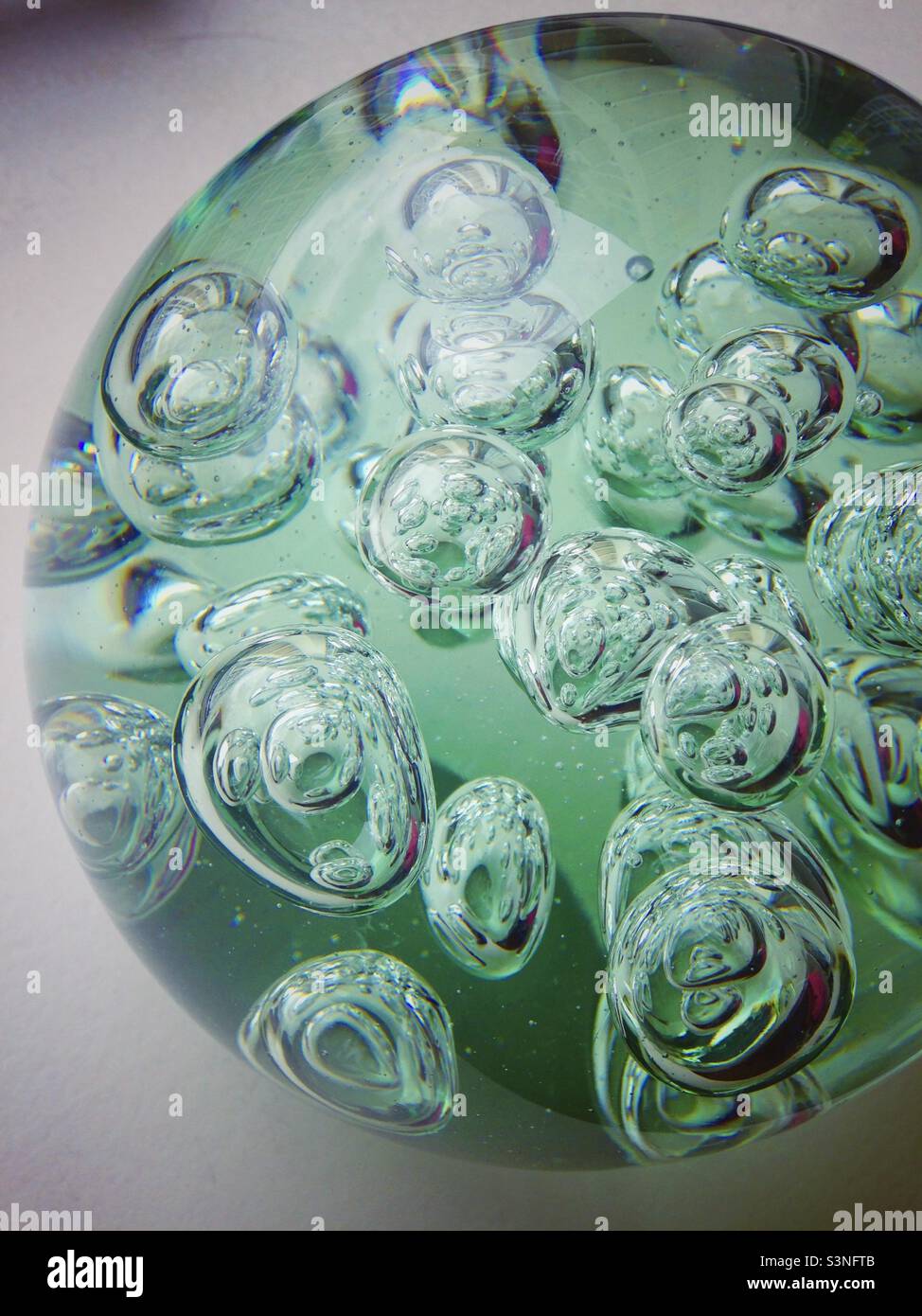 Bubbles in glass, round sculpture Stock Photo - Alamy