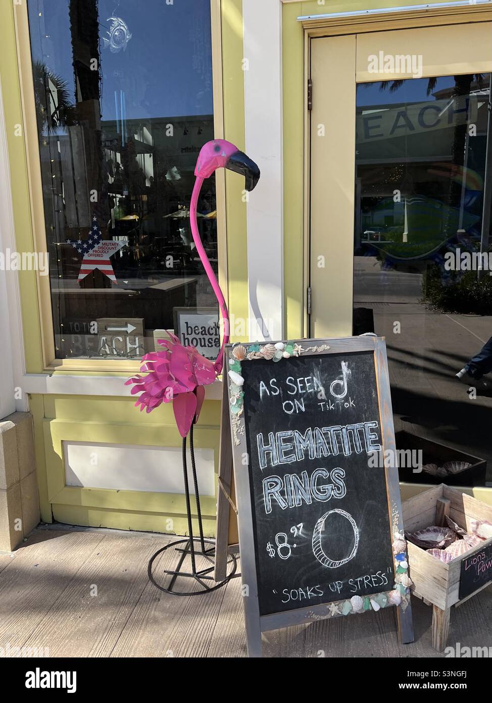 Outdoor storefront decorations Stock Photo - Alamy