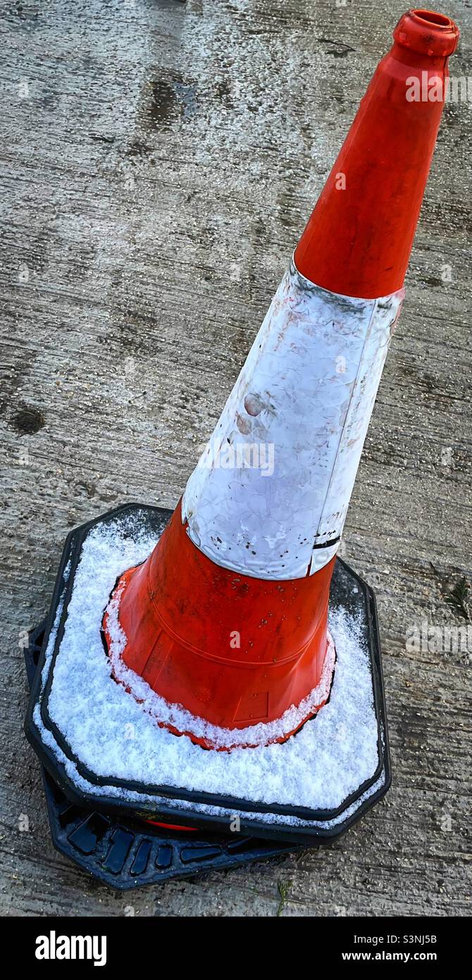 ‘Snow Cone’ a lonely but well-travelled traffic cone has a festive feel ...