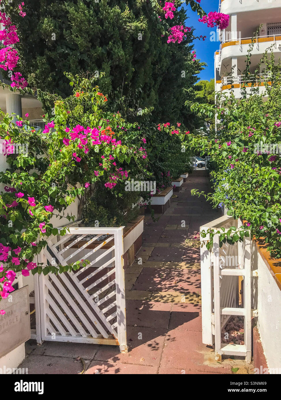 Pretty villa entrance way, Puerto Pollensa, Mallorca Stock Photo - Alamy