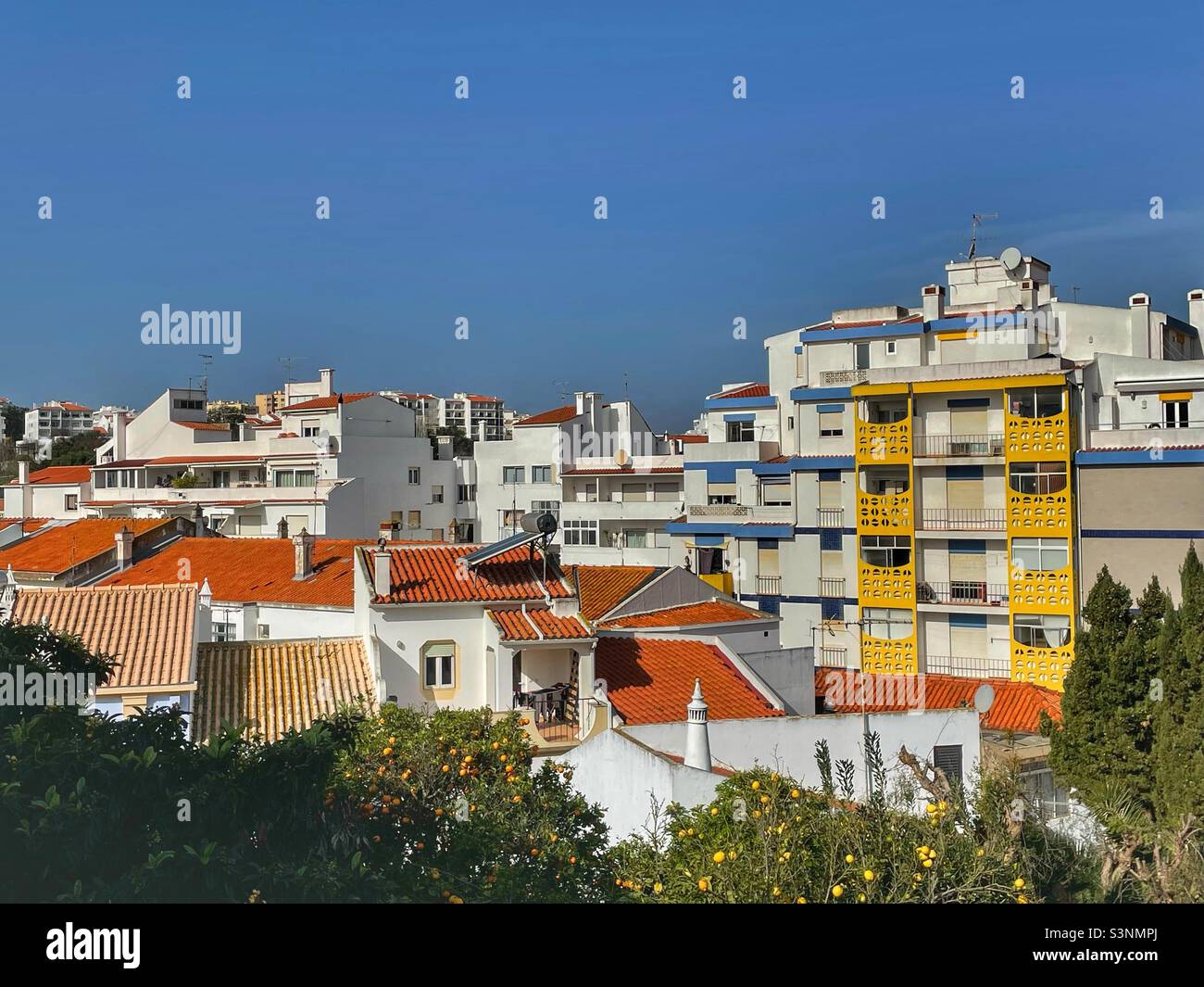 White and Yellow Buildings Stock Photo - Alamy