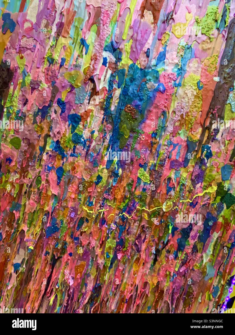 Colorful abstract wall made of play “slime.” Stock Photo - Alamy