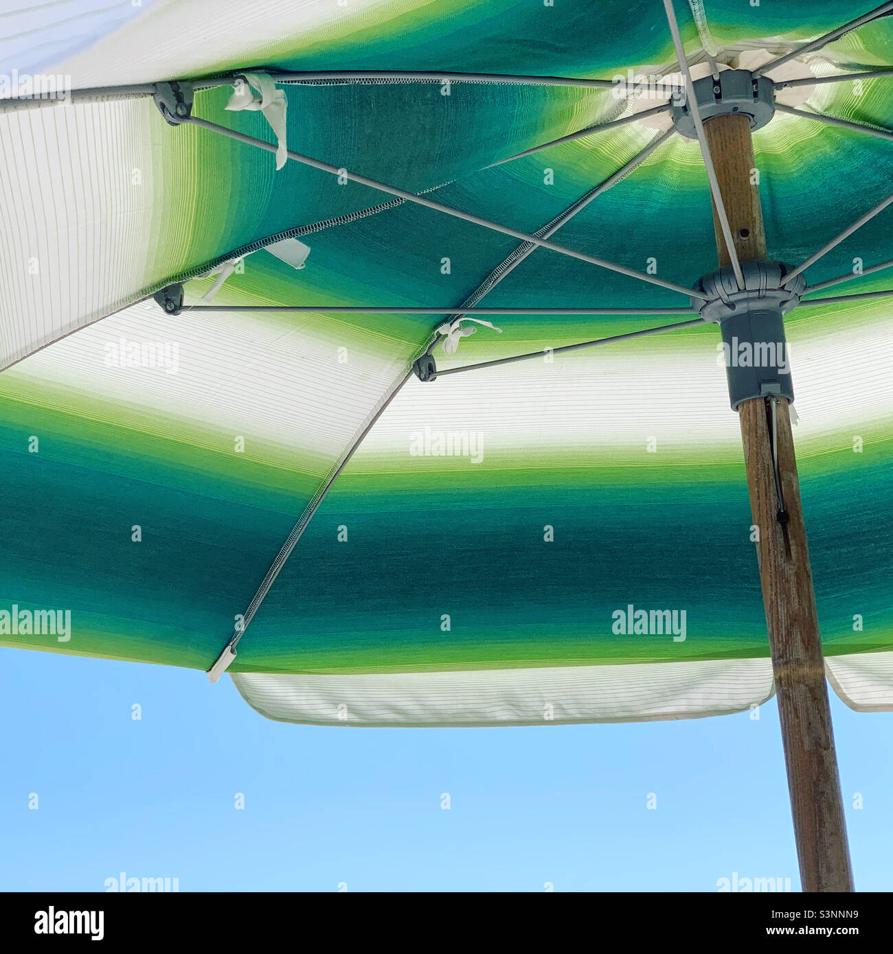 January, 2022, Under an umbrella at the beach, Kimpton Surfcomber Hotel ...