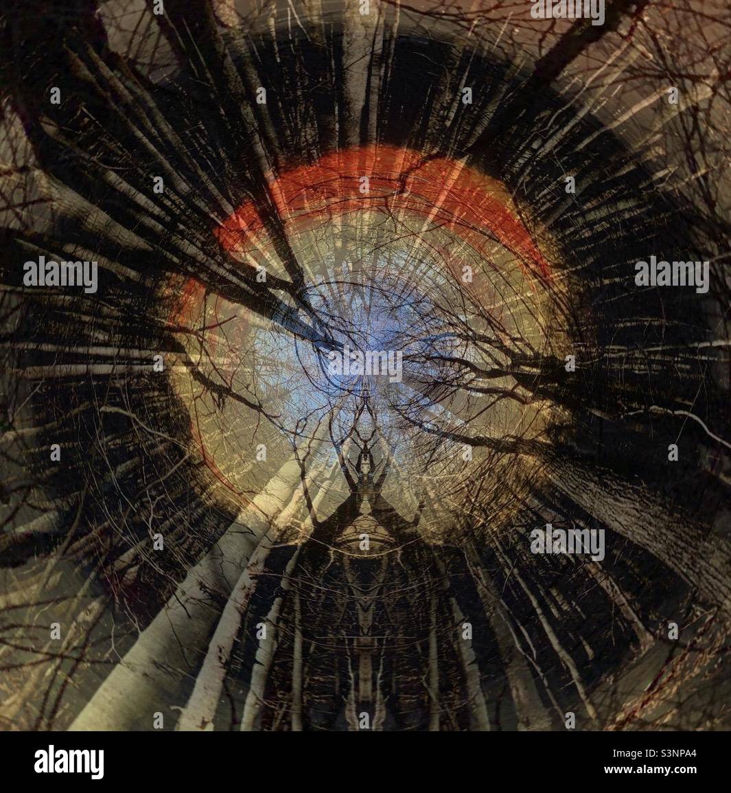 Tiny planet sunset Stock Photo - Alamy