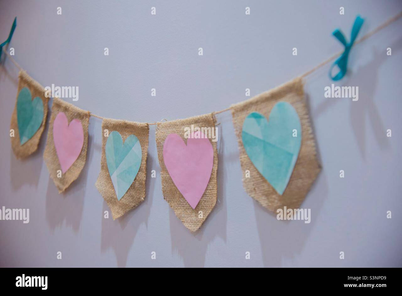 handmade heart banner Stock Photo - Alamy