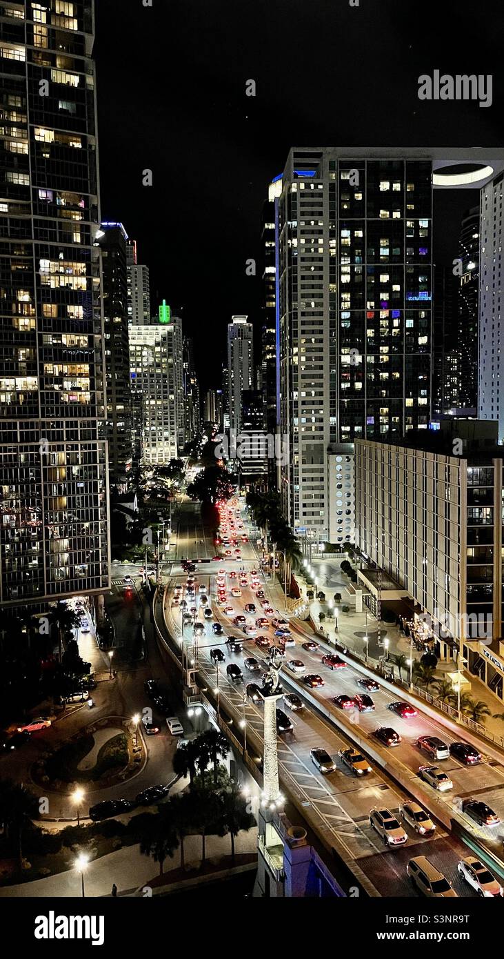Aerial miami night hi-res stock photography and images - Alamy