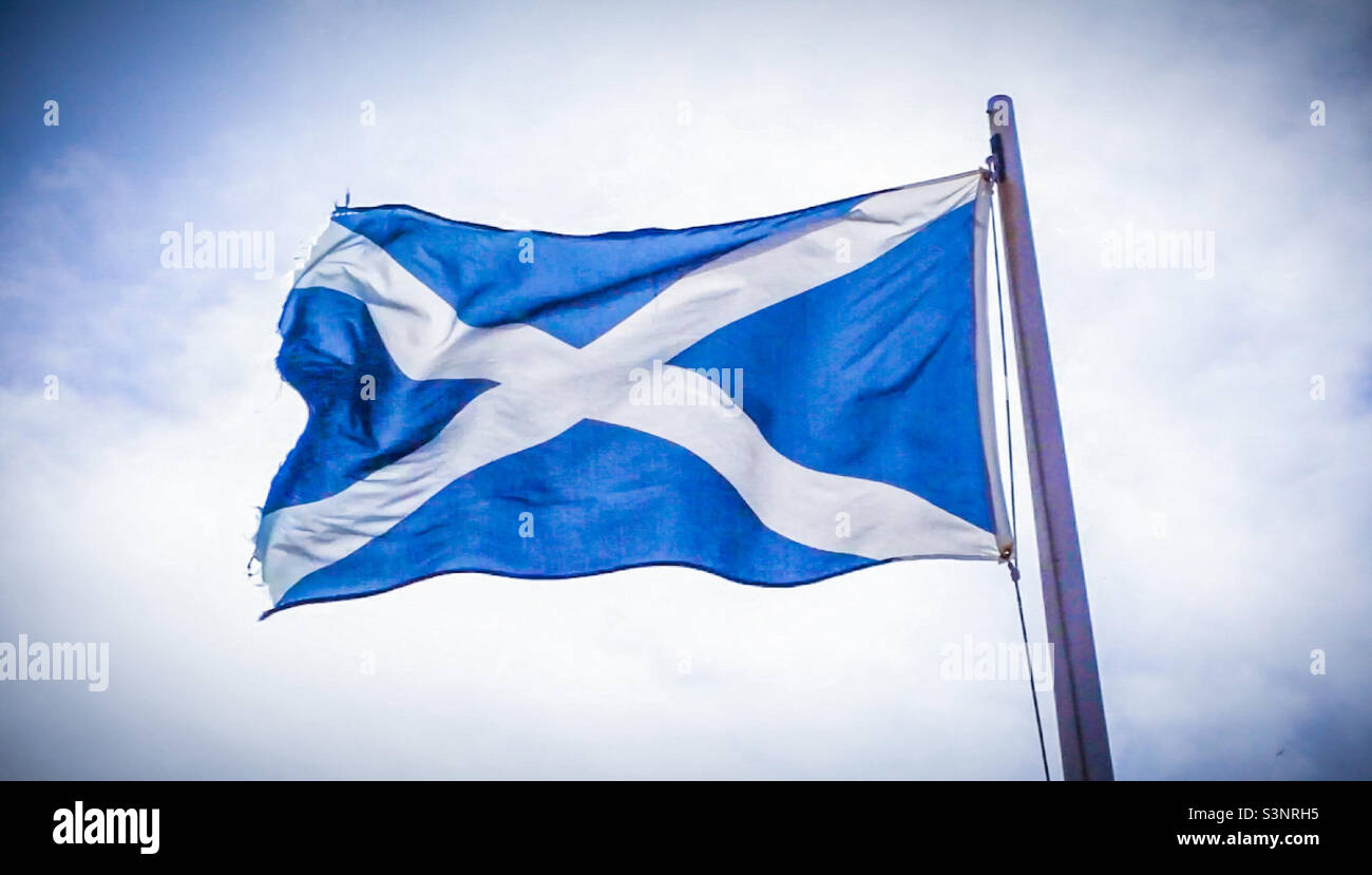 The Saltire - Scottish National Flag Stock Photo - Alamy