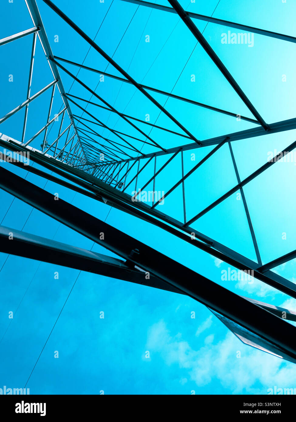 Electricity pylon from below Stock Photo - Alamy