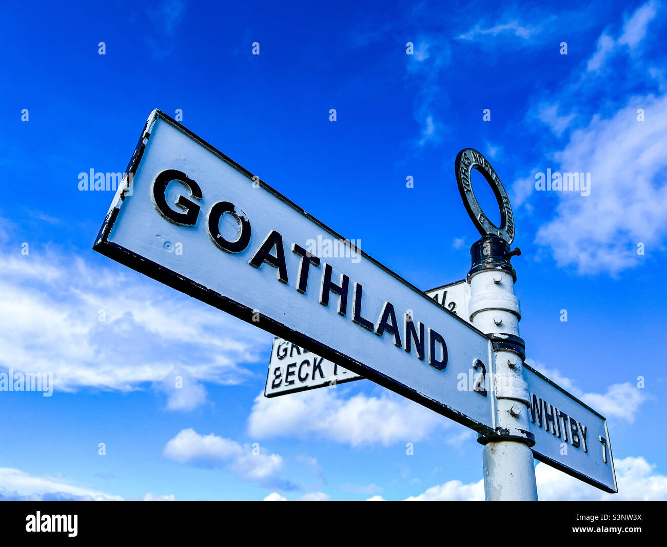 Road sign in Goathland in the North York Moors Stock Photo - Alamy