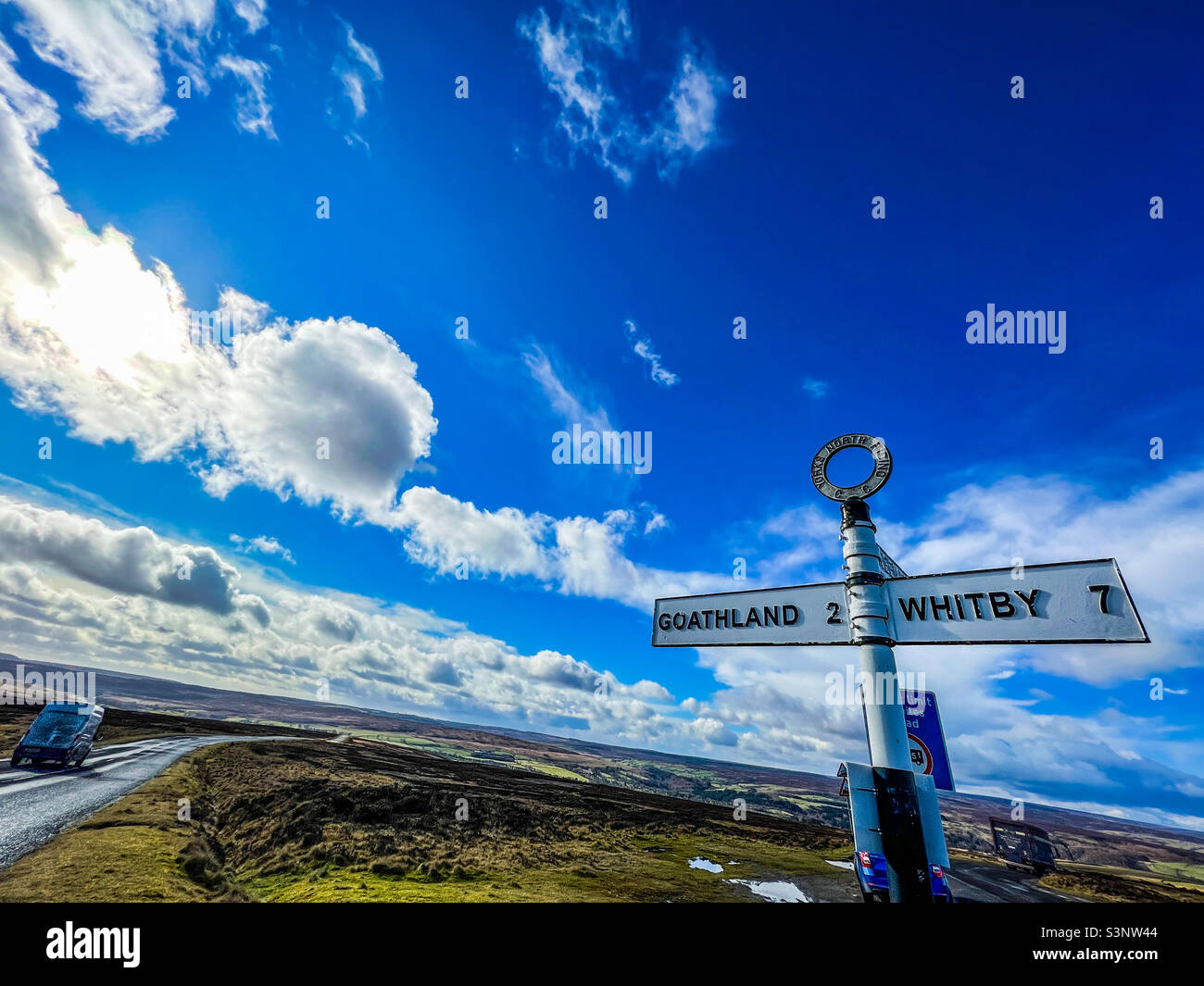 Road sign in Goathland in the North York Moors Stock Photo - Alamy