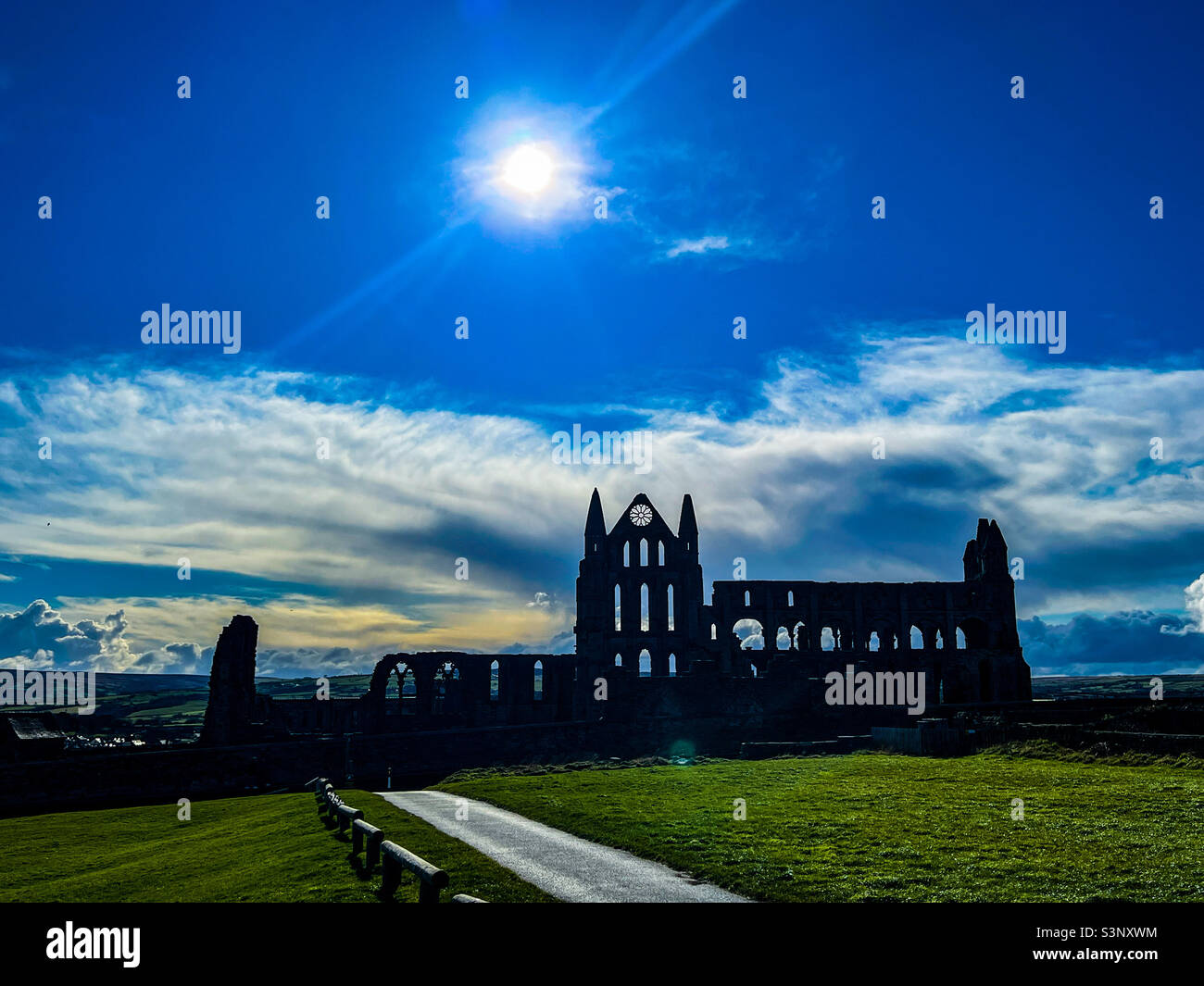 Whitby abbey in silhouette hi-res stock photography and images - Alamy