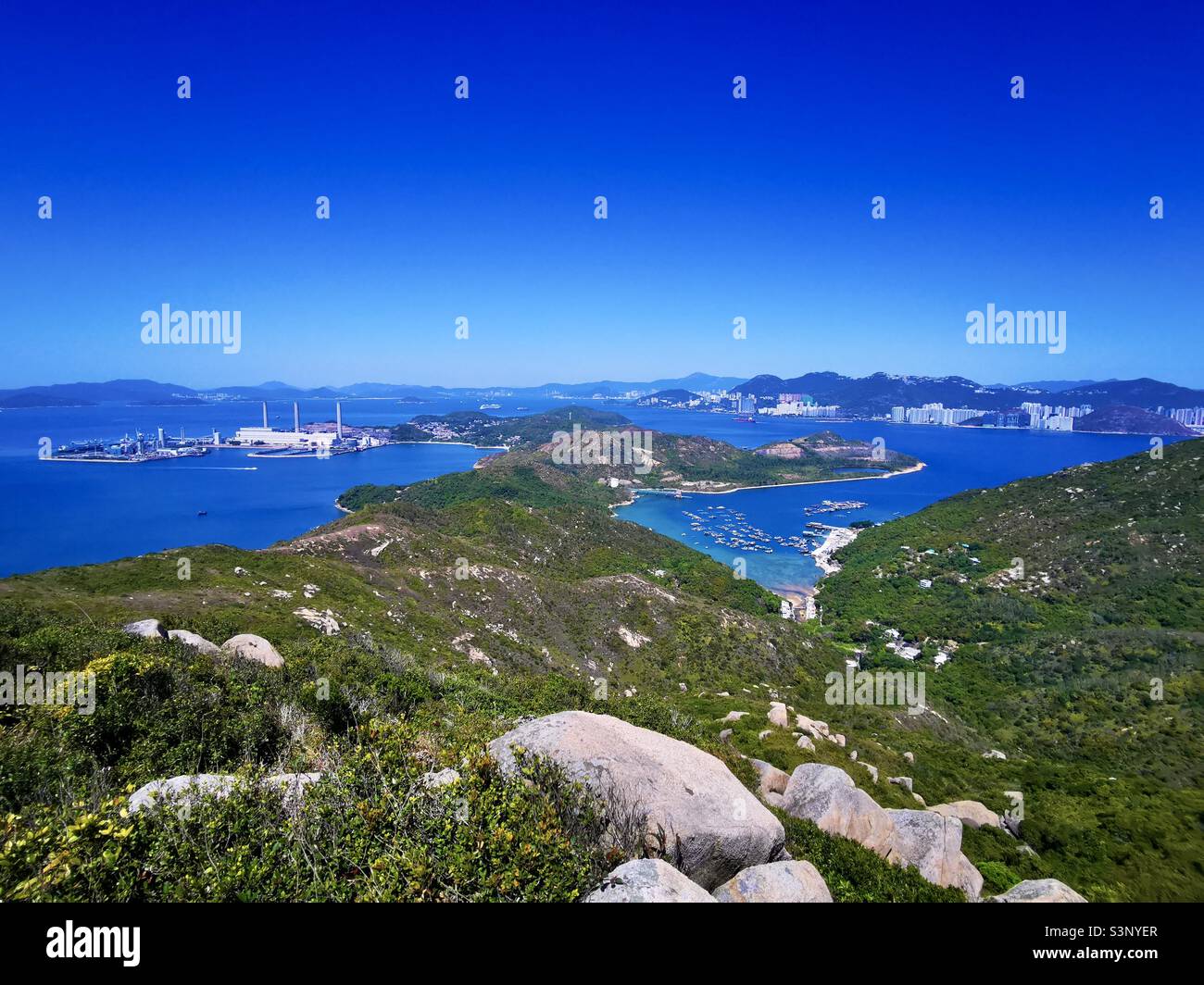 Stunning view from the top of mount Stenhouse on Lamma island, Hong ...