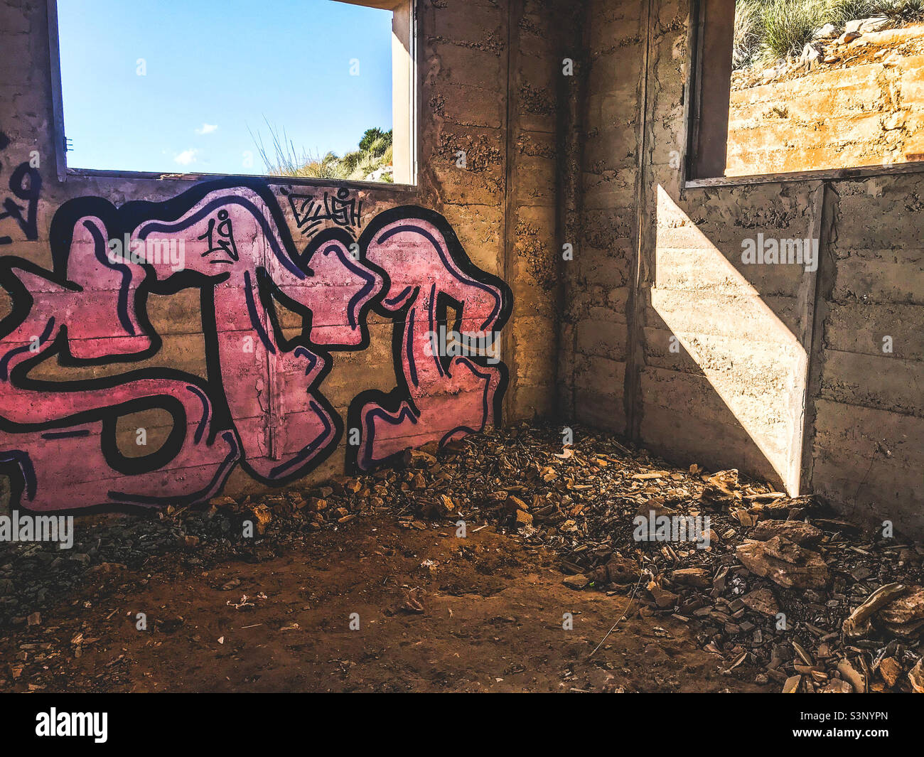 Graffiti abandoned building Stock Photo - Alamy