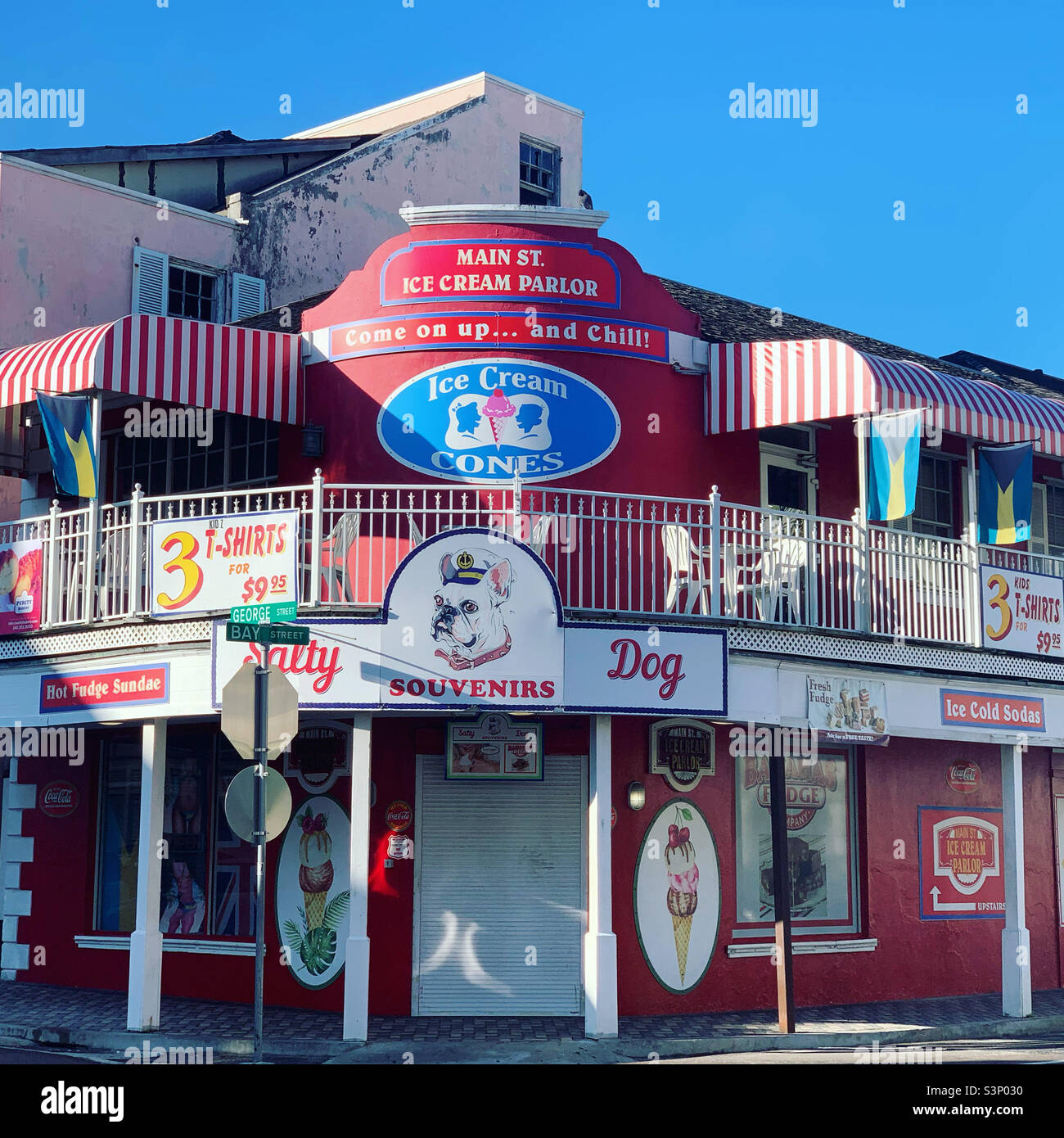 January, 2022, Main St Ice Cream Parlor, Nassau, Bahamas, North America ...