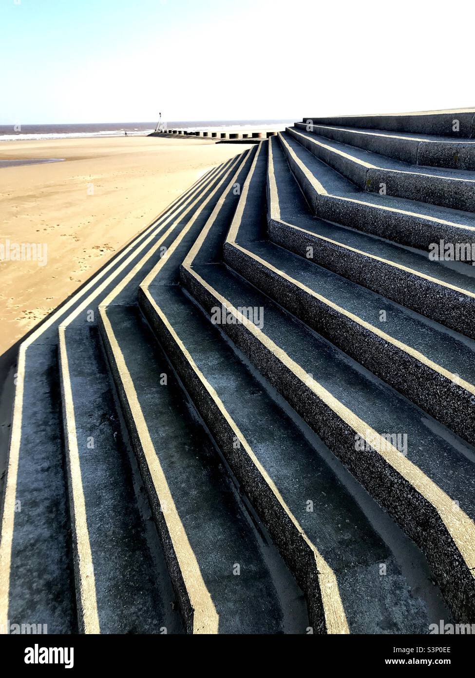 Coastal seawall steps, Lincolnshire, England Stock Photo - Alamy