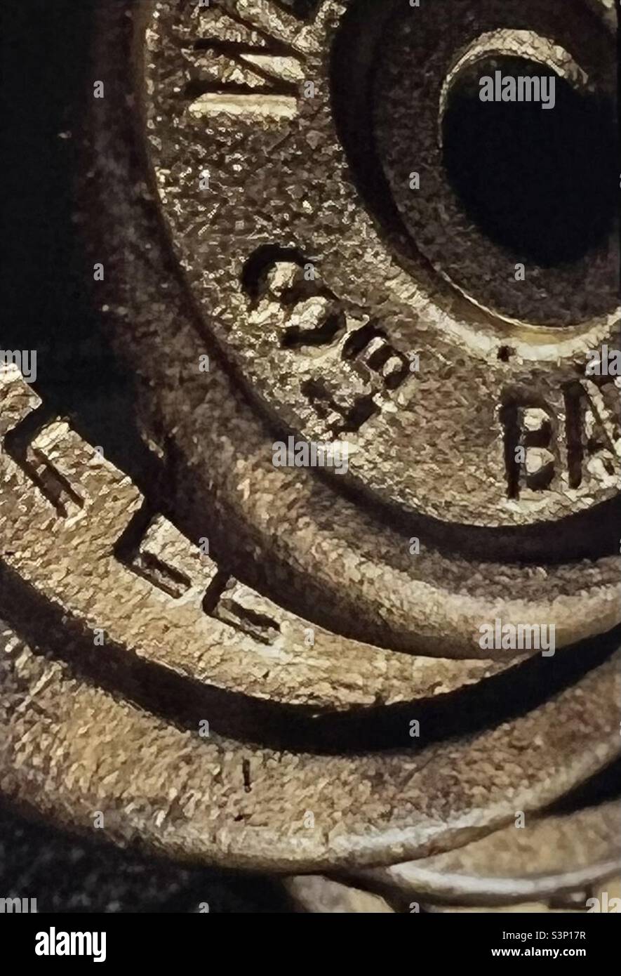Stack of barbells weightlifting Stock Photo - Alamy