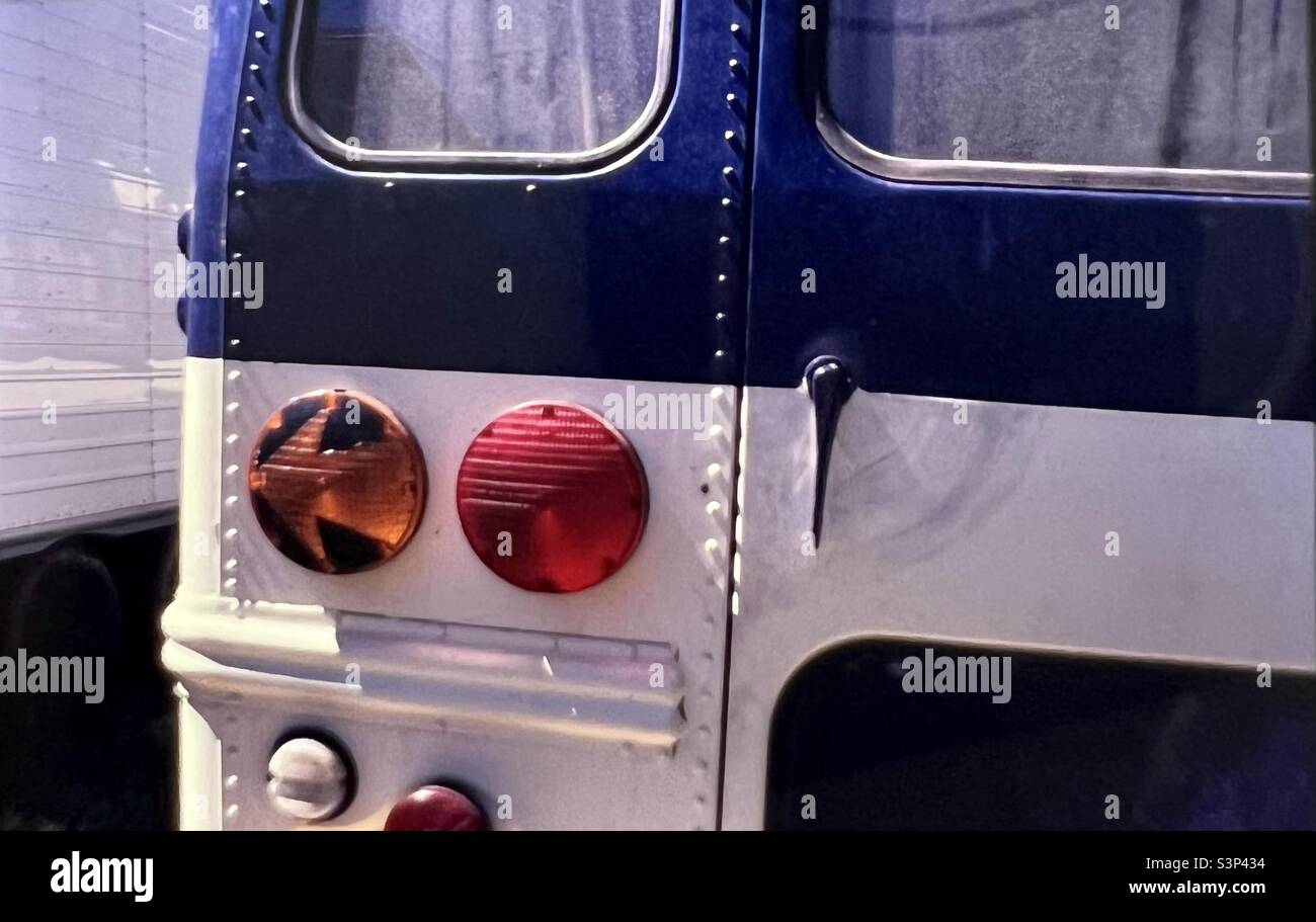 Bus with arrow tail lights Stock Photo - Alamy