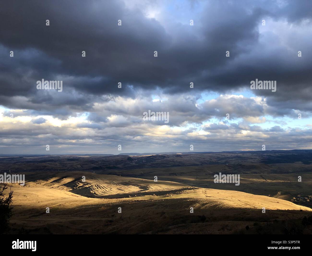 Light spots over hills Stock Photo - Alamy