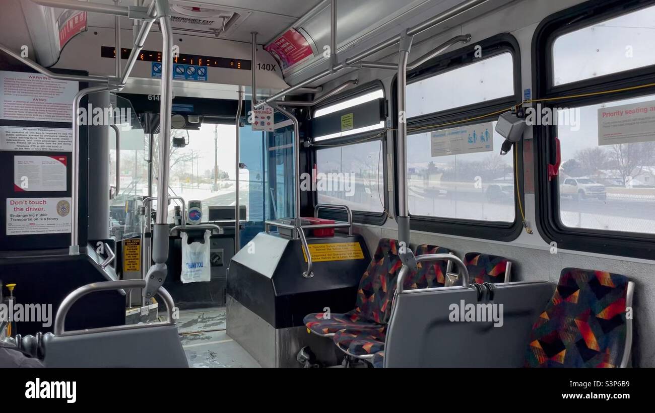 Inside an RTD bus in Denver, Colorado Stock Photo - Alamy