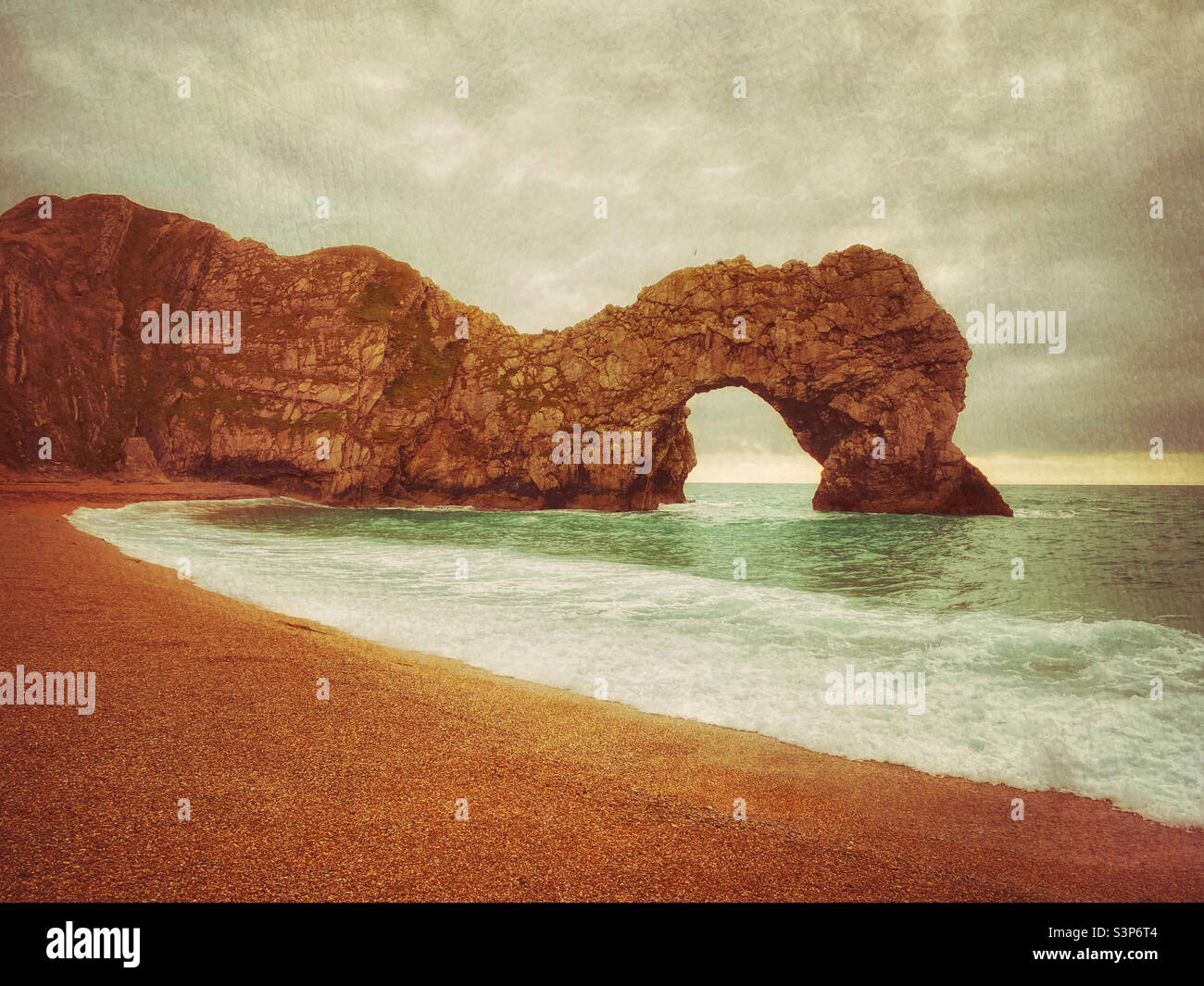 Durdle Door is a famous limestone arch situated on the Jurassic coast ...
