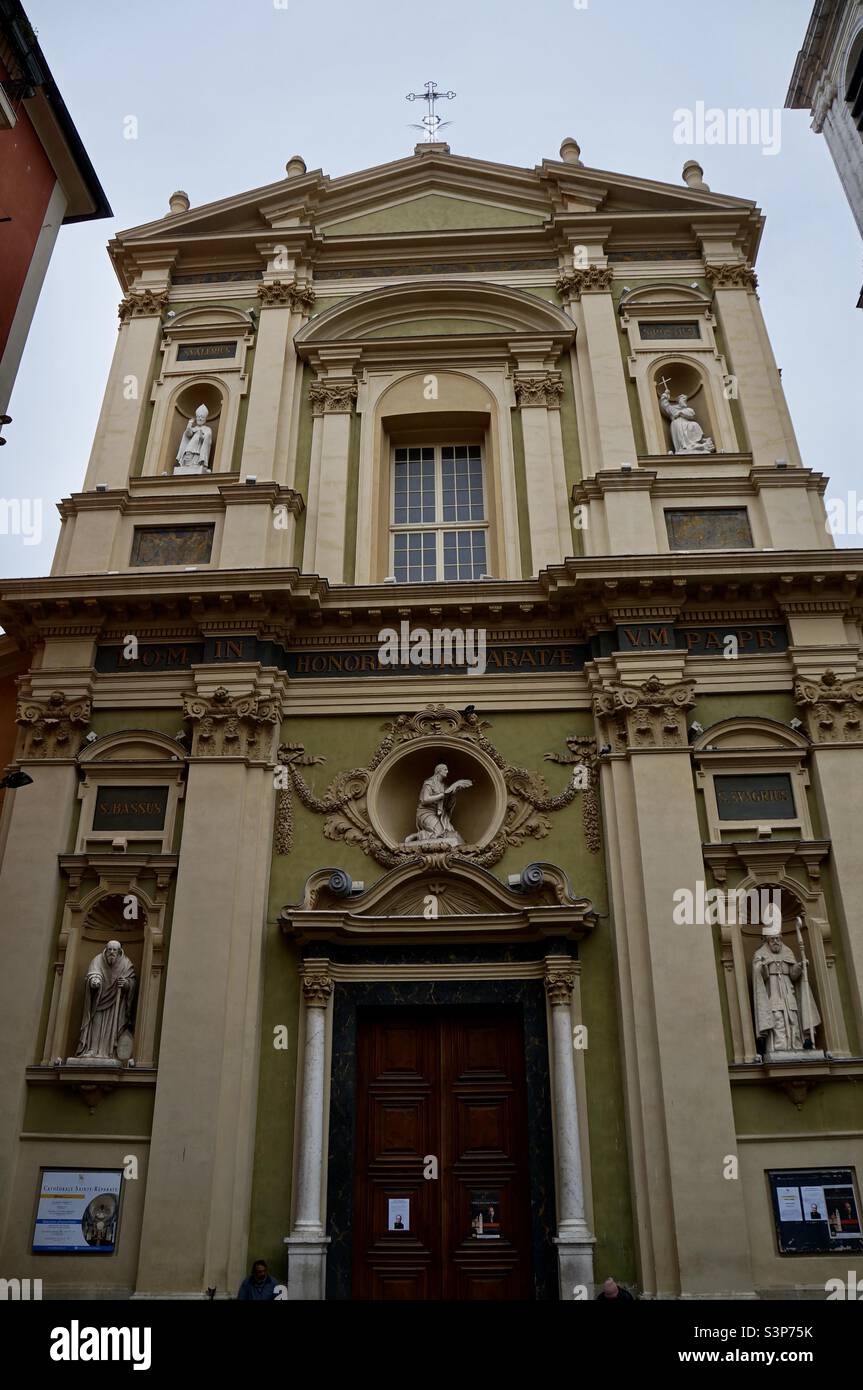 Nice Cathedral Cathédrale Sainte-Réparate de Nice on on overcast ...