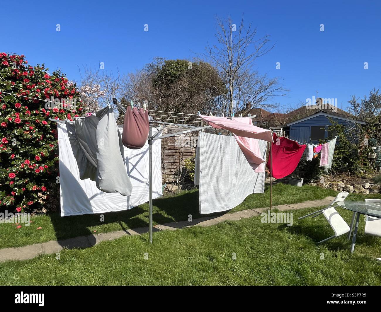 Washing line sheets hi-res stock photography and images - Alamy