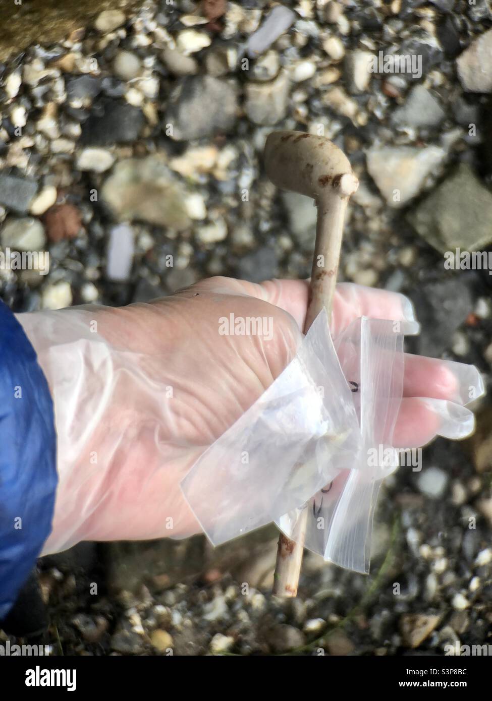 Mudlark finding 18th century pipe River Thames London Stock Photo - Alamy