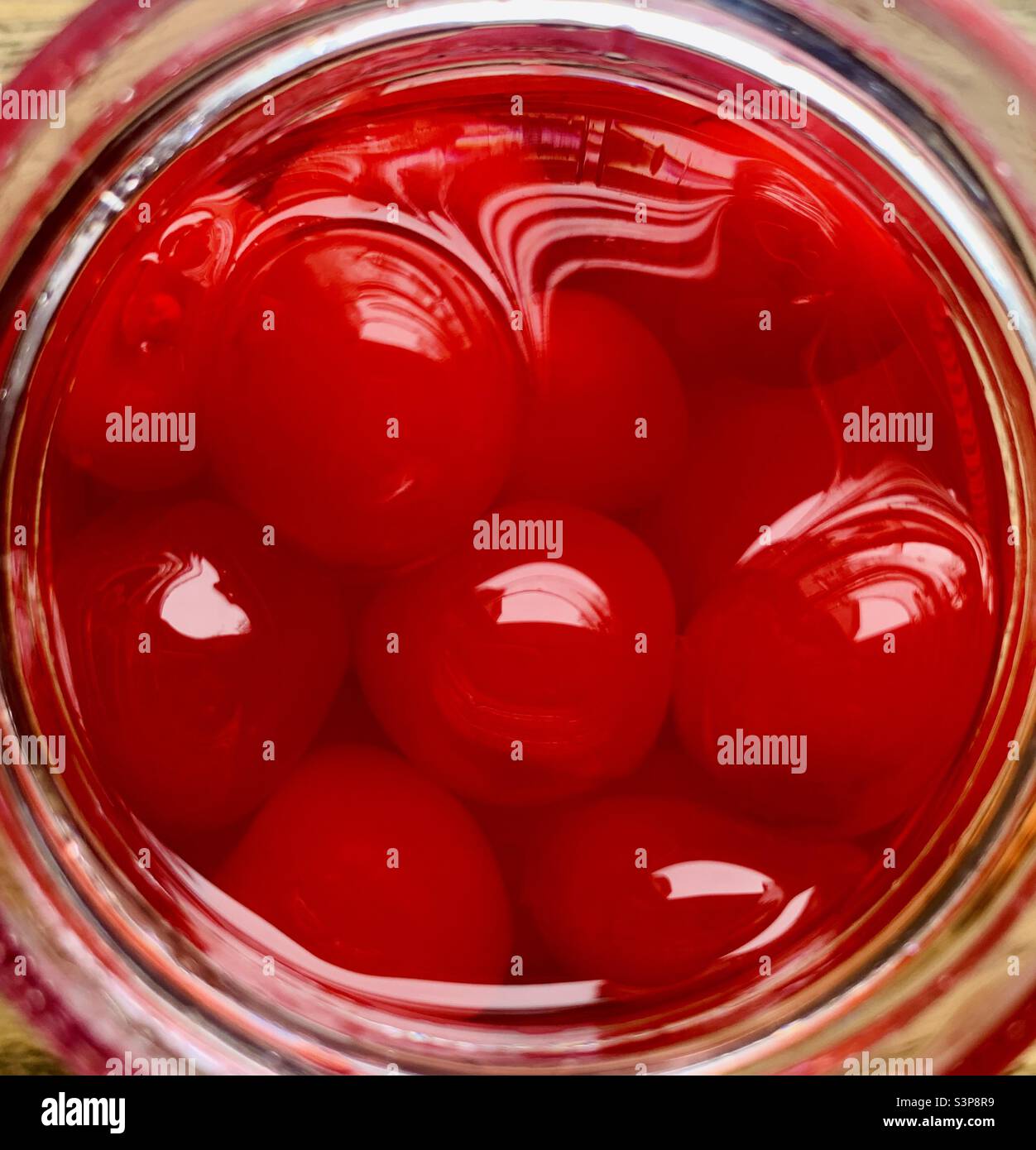 Maraschino cherries in a jar Stock Photo - Alamy