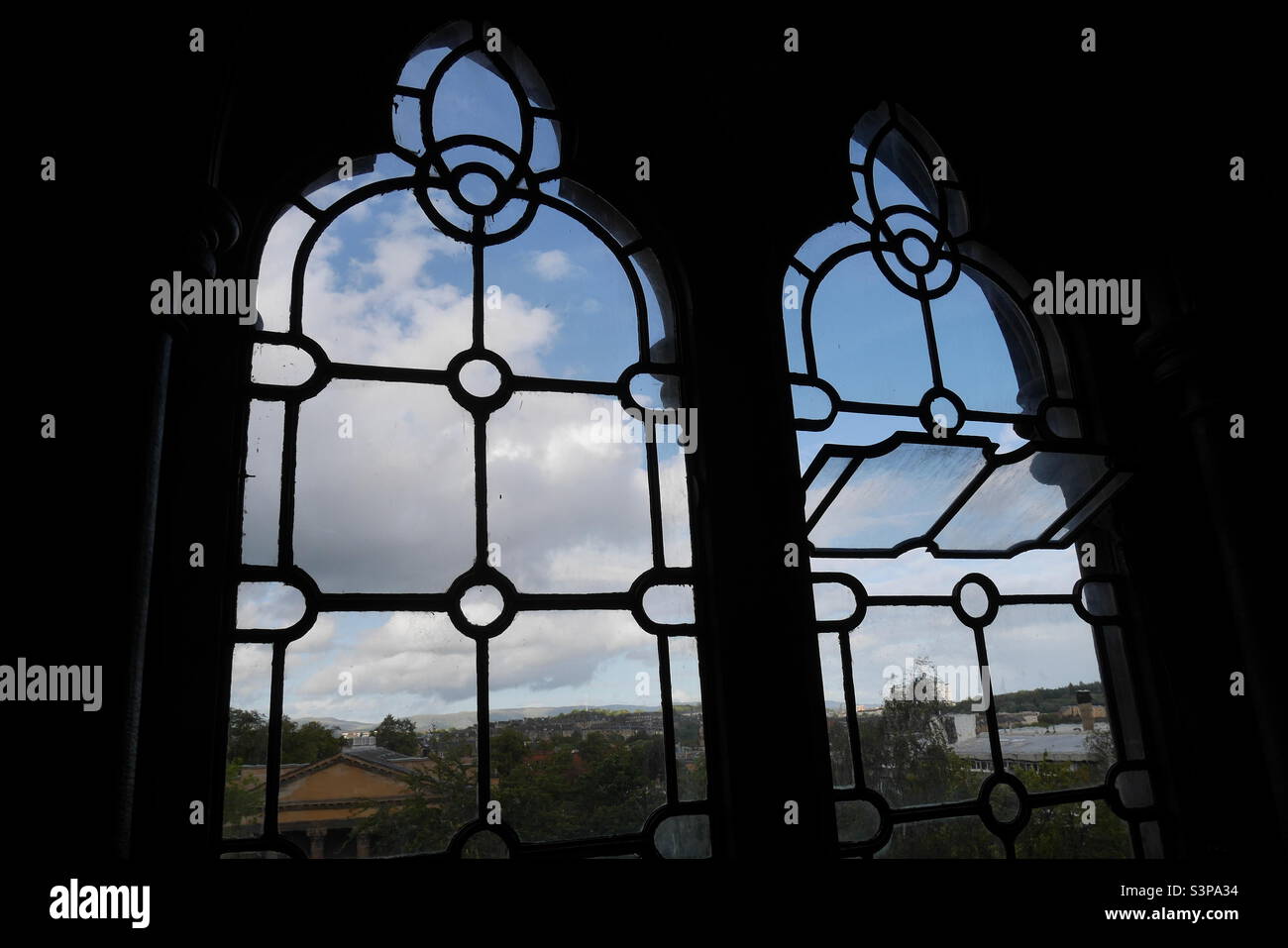 Window view of Glasgow from University Museum Stock Photo - Alamy