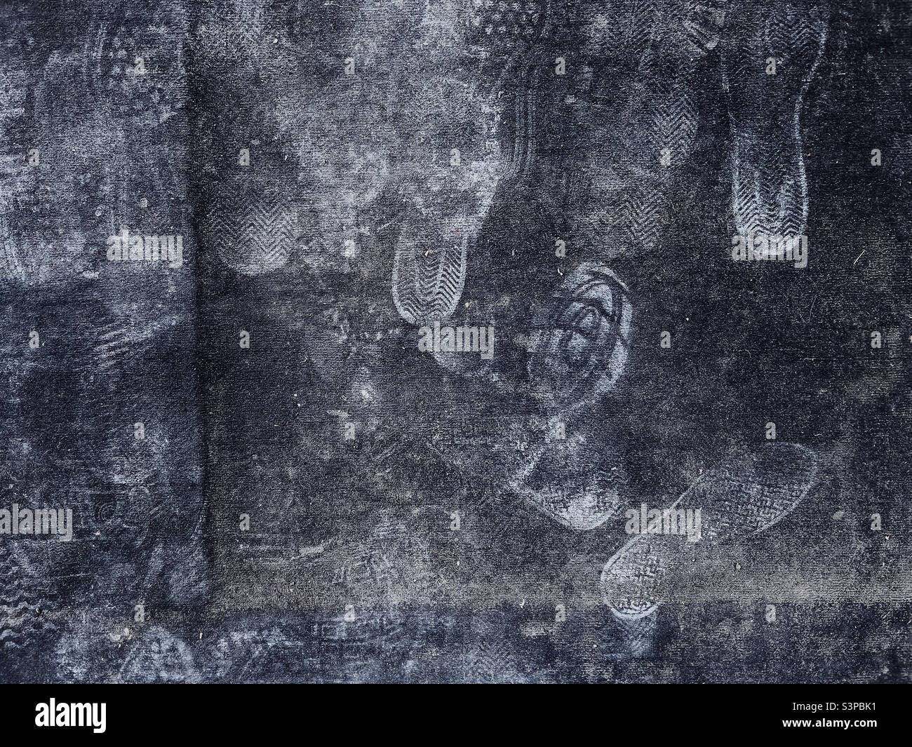 Dirty shoe print on footpath Stock Photo - Alamy