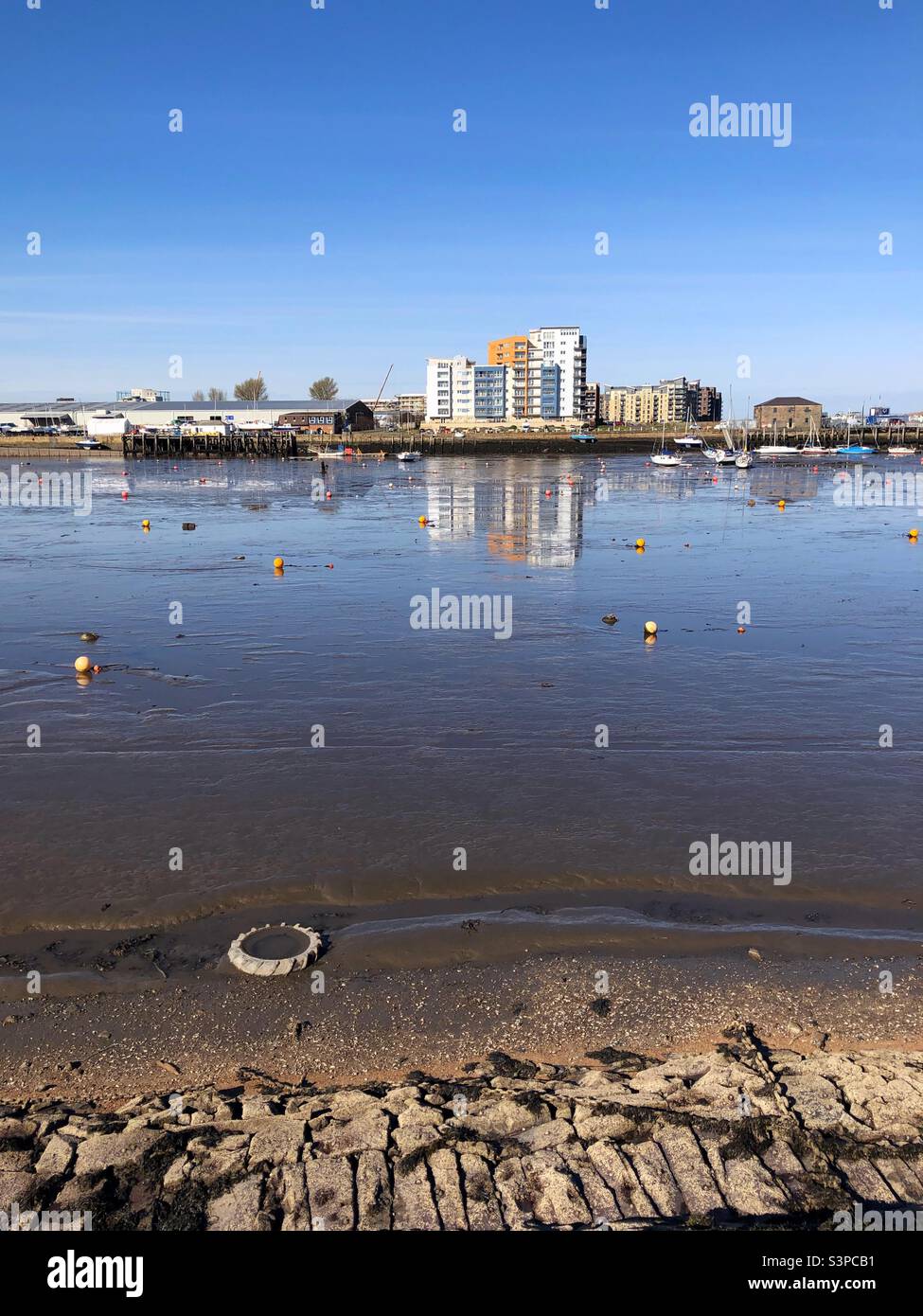 Granton harbour with modern development, Edinburgh Scotland Stock Photo ...