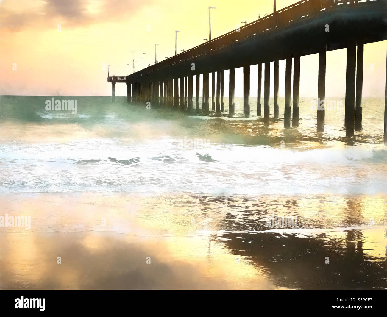 Springmaid Pier during sunset. Myrtle Beach South Carolina USA ...
