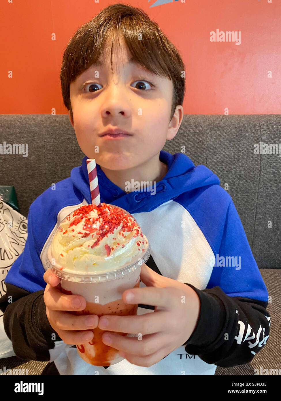 Boy with a milkshake hi-res stock photography and images - Alamy