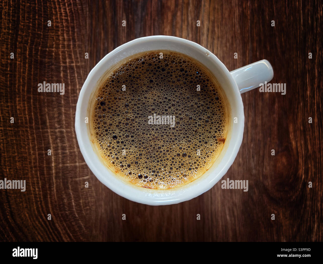 Top view of hot coffee drink in a cup Stock Photo - Alamy