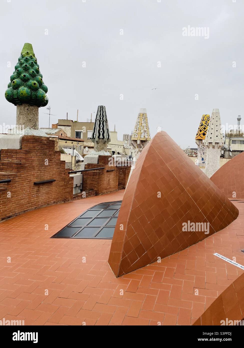 Rooftop terrace at Palau Güell, an UNESCO World Heritage Site in ...