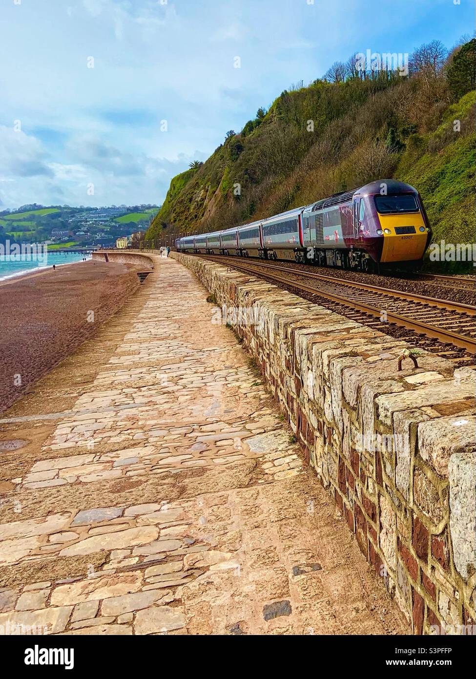 Train at the beach hi-res stock photography and images - Alamy