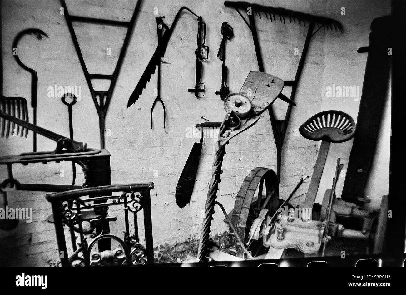 Old Farm tools North Wales Stock Photo - Alamy