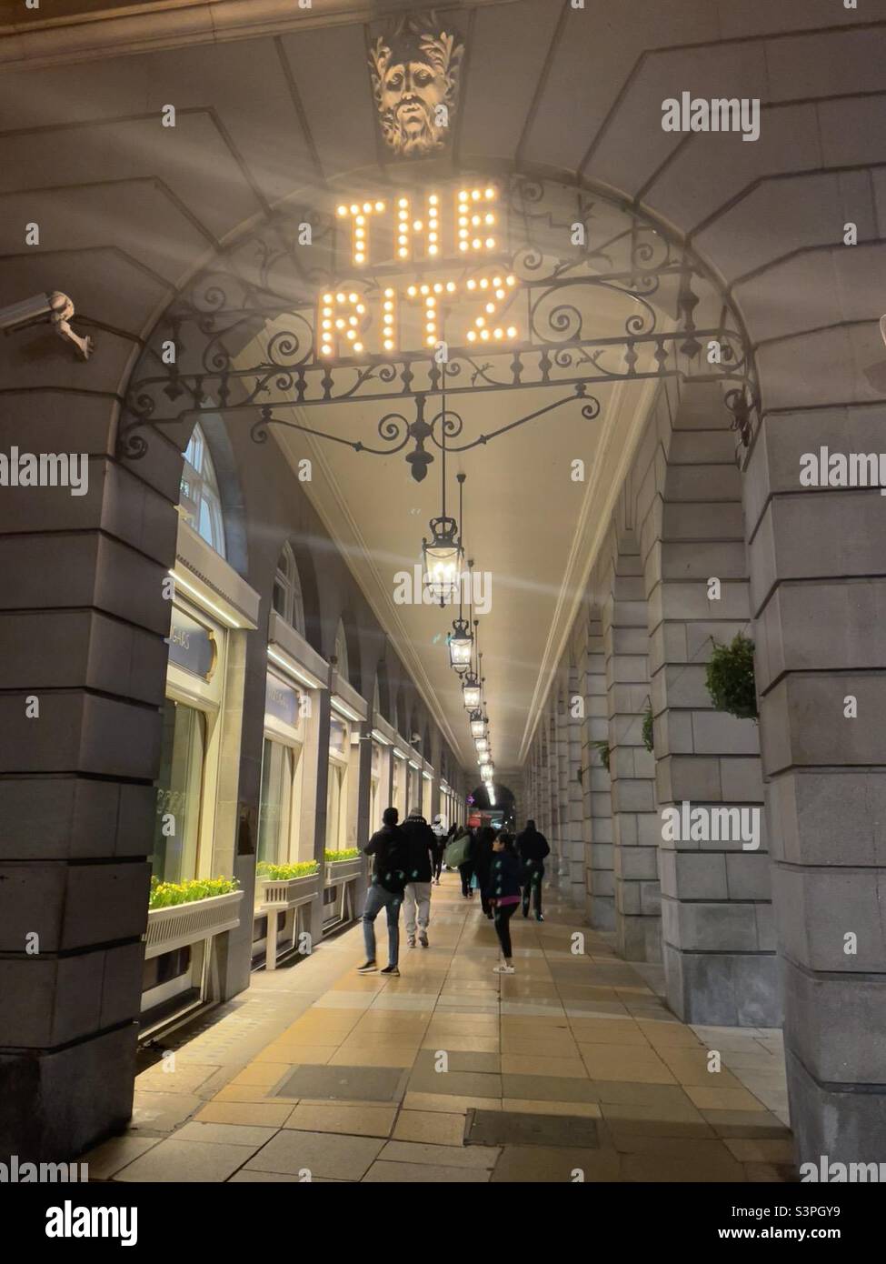 The Ritz sign Piccadilly London Stock Photo - Alamy