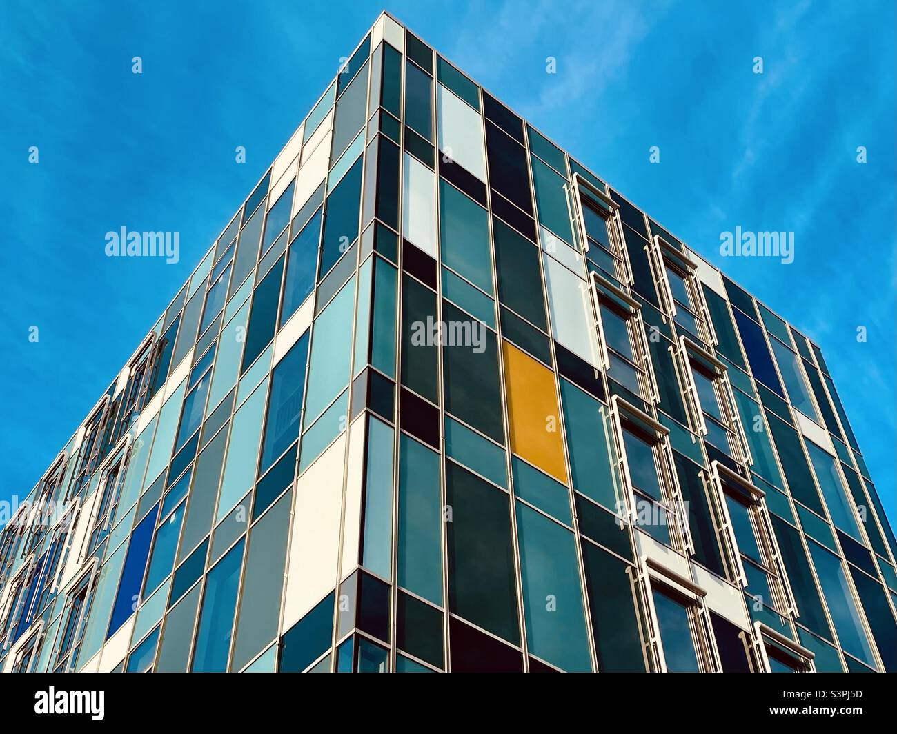 Architecture detail of modern colorful building in Berlin, Germany ...