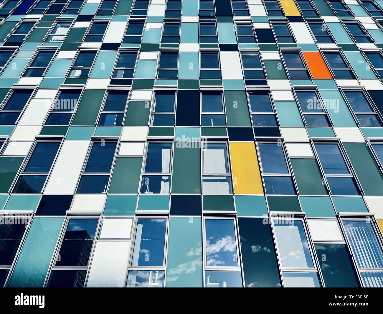 Architecture detail of modern colorful building in Berlin, Germany ...